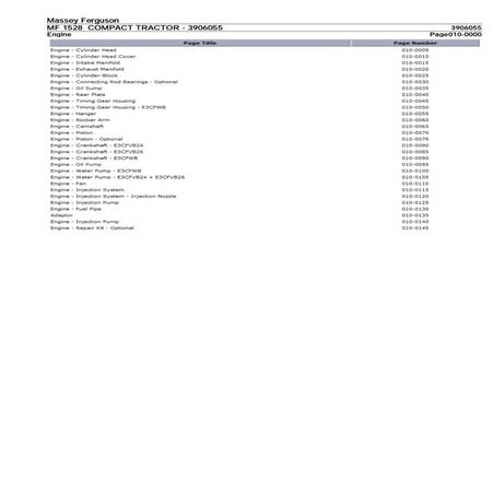 Massey ferguson mf 1528 compact tractor parts catalogue manual | PDF