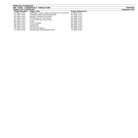 Massey ferguson mf 1547 compact tractor parts catalogue manual | PDF
