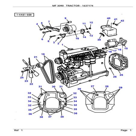 Massey ferguson mf 374 v tractor, 0993 parts catalogue manual | PDF