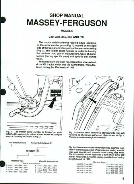 MASSEY FERGUSON MF390 TRACTOR Service Repair Manual | PDF