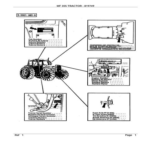 Massey ferguson mf 355 tractor service parts catalogue manual (part ...