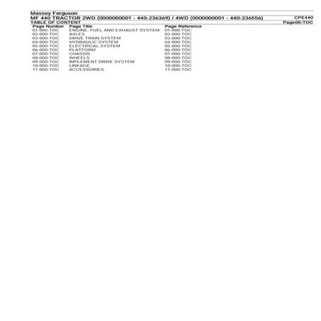Massey ferguson mf 440 tractor 4 wd (0000000001 440-236556) parts ...