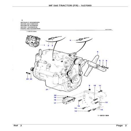 Massey ferguson mf 560 tractor (fr) service parts catalogue manual ...