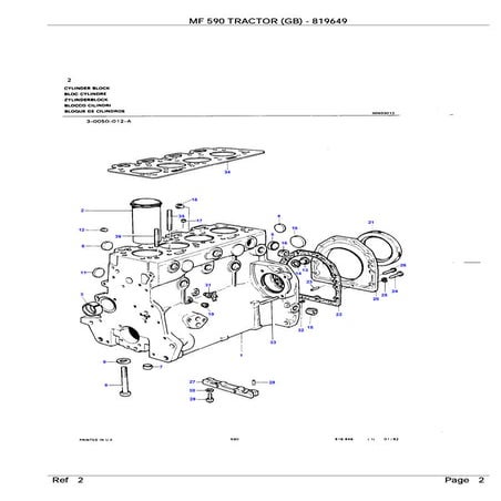 Massey ferguson mf 1250 tractor service parts catalogue manual | PDF