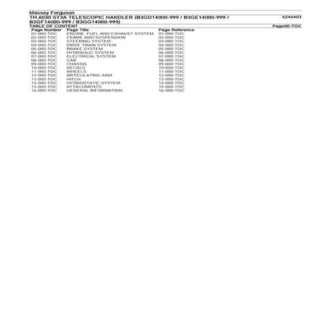 Massey ferguson th.6030 st3 a telescopic handler (b3gd14000 999 ...