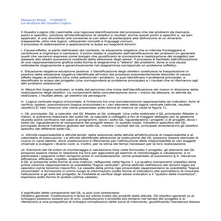 Massimo Rossi Formez Il Quadro Logico Pdf Programming Languages 6391