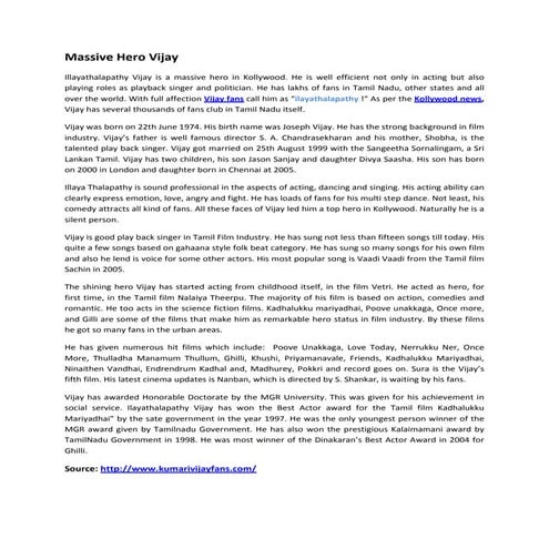 Massive hero vijay | PDF