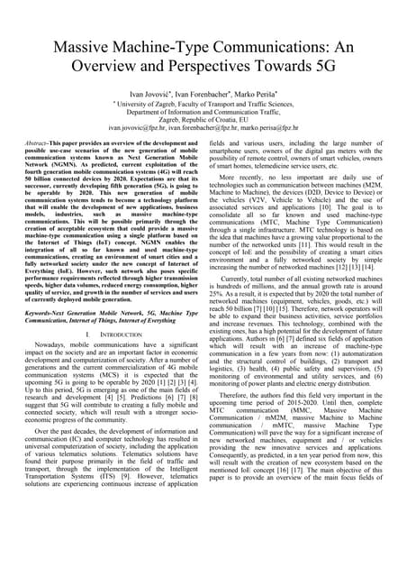 Massive Machine‐type Communications In 5g Pdf