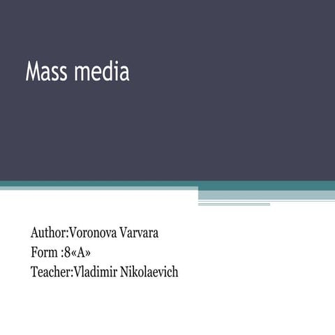 Mass media | PPT