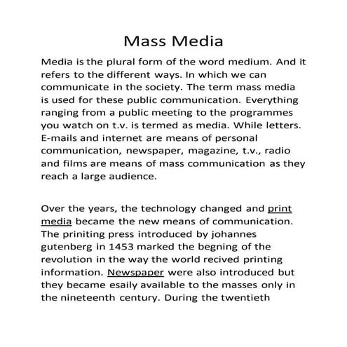 Mass media | DOCX