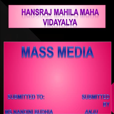 Mass media | PPTX