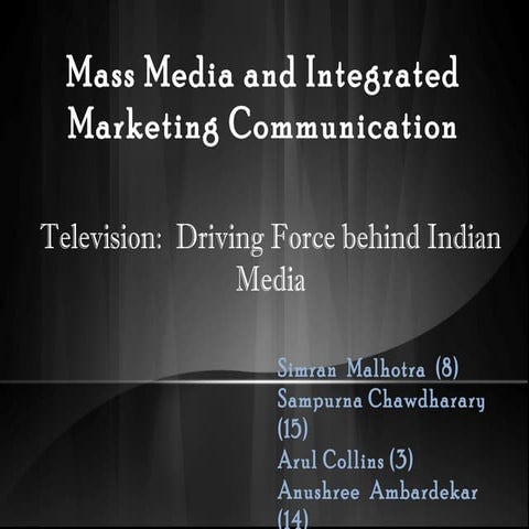 Mass media: TELEVISION | PPT