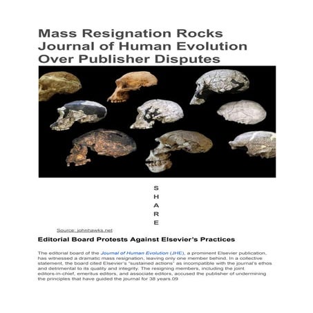 Mass Resignation Rocks Journal of Human Evolution Over Publisher ...