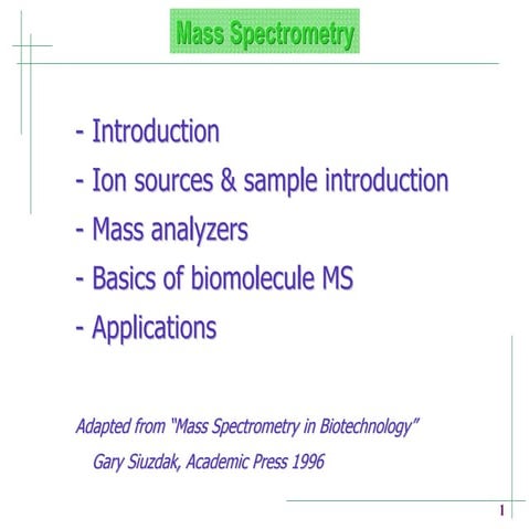 Mass spectroscopy | PDF
