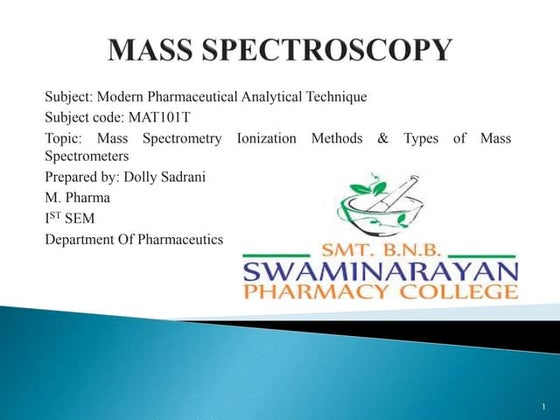 Fragmentation techniques in mass spectroscopy | PPT