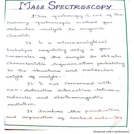Mass spectroscopy | PDF