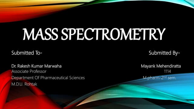 Fragmentation Pattern of Mass Spectrometry | PDF