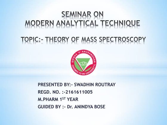 Applications of mass spectrometry | PPTX | Chemistry | Science