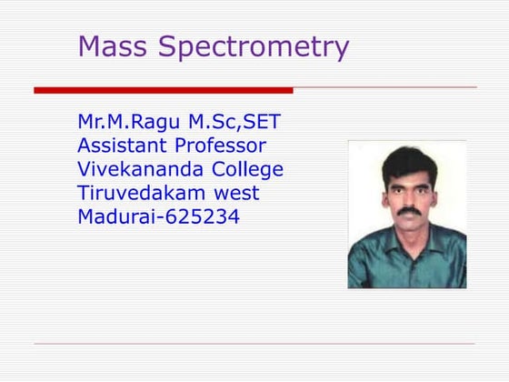 Fragmentation techniques in mass spectroscopy | PPTX | Chemistry | Science