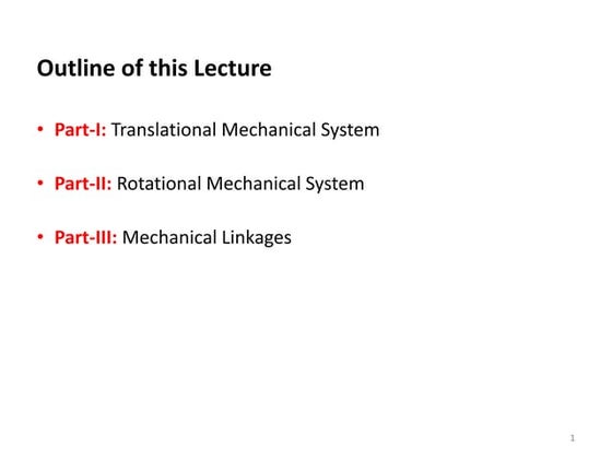 Mathematical MODELLING OF CONTROL SYSTEM | PPT