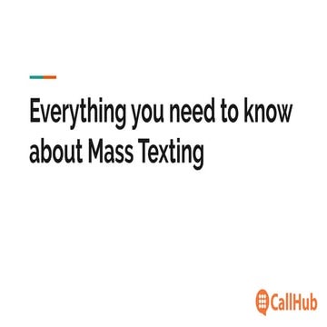 Everything you need to know about Mass Texting | PDF
