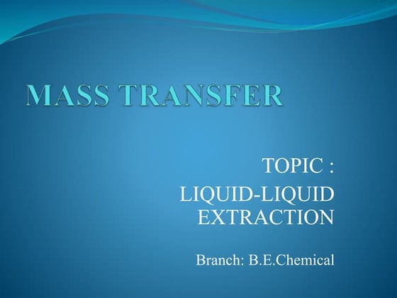 Liquid liquid extraction 1 | PPT