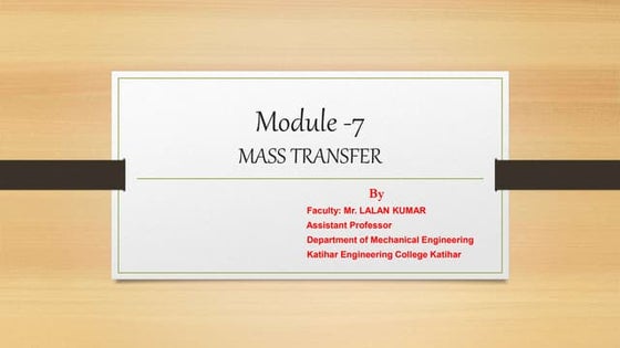 Mass transfer | PPT