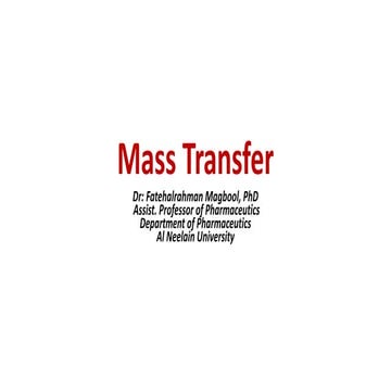 Mass transfer | PDF