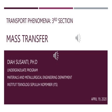 Mass Transfer 1phenomenon of one-dimensional conduction.pptx
