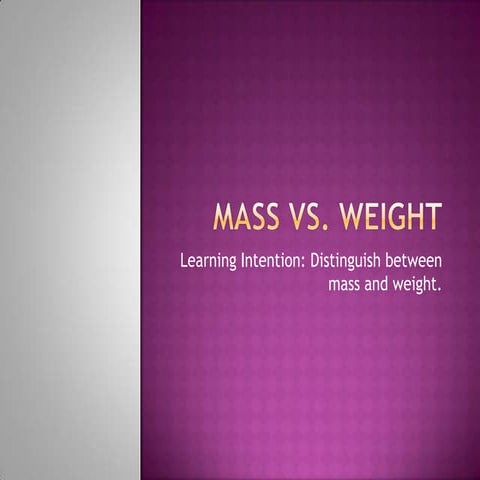 Mass vs. weight | PPT