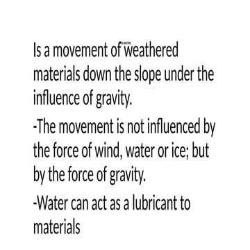 MASS WASTING- Meaning, Types and effects of Mass wasting | PPTX