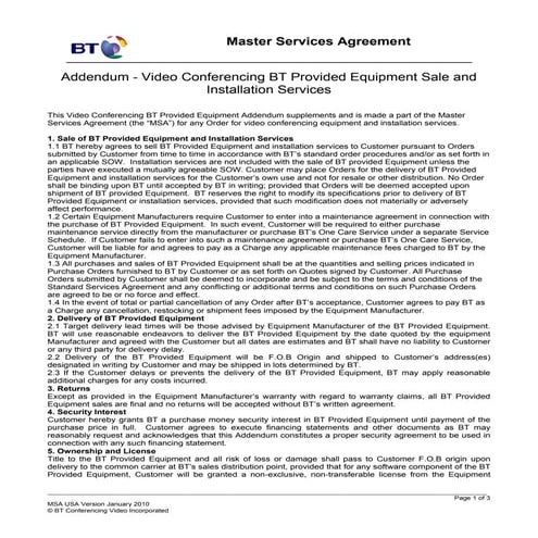 Master Services Agreement | PDF