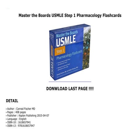 Master the Boards USMLE Step 1 Pharmacology Flashcards | PDF