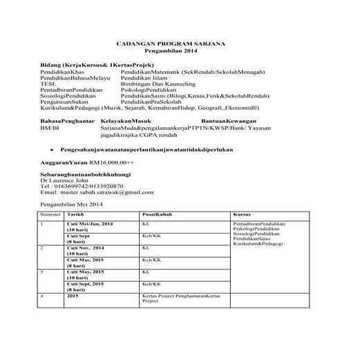 Contoh Cadangan Master | DOCX