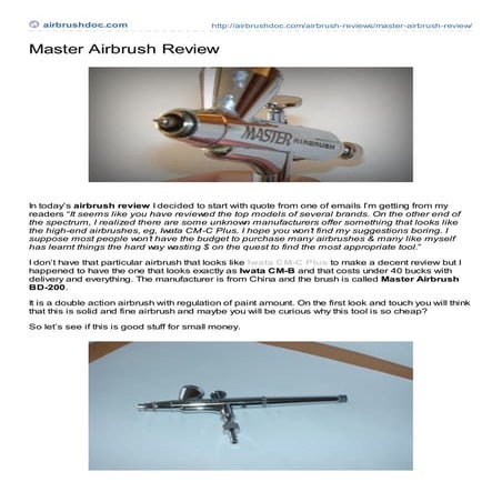 Master airbrush review | PDF