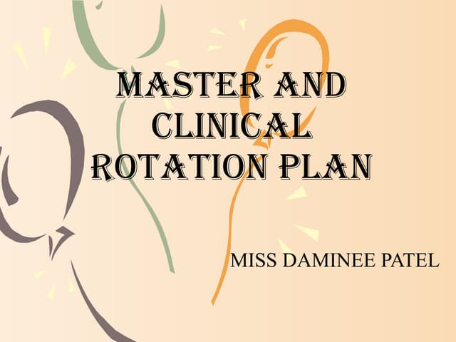 Master rotation and clinical rotation plan | PDF