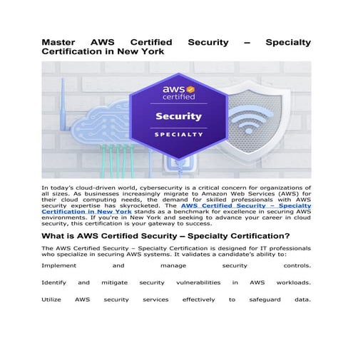 Master AWS Certified Security – Specialty Certification in New York (1).docx