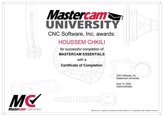 Mastercam essentials certificate of completion | PPT Mastercam essentials certificate of completion | PPT