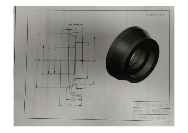 Mastercam Mill 3D Tutorial - Drawing 01 | PDF