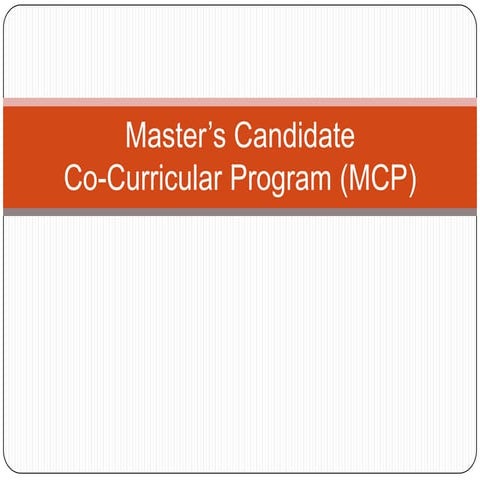 Graduate Co-Curricular Program Recommendations | PPT