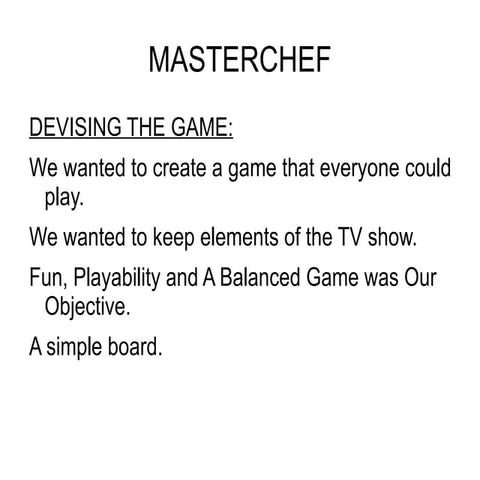 Masterchef pres 2 | ODP | Board Games and Puzzles | Games and Puzzles