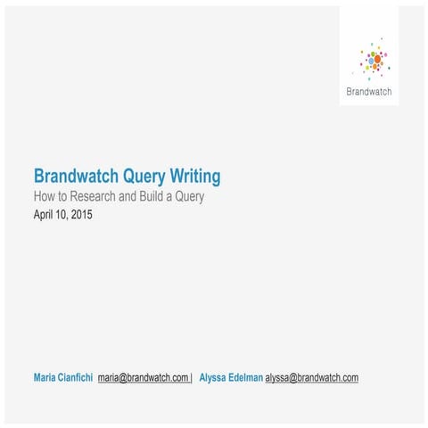 Masterclass: How to Research and Build a Query | PPT