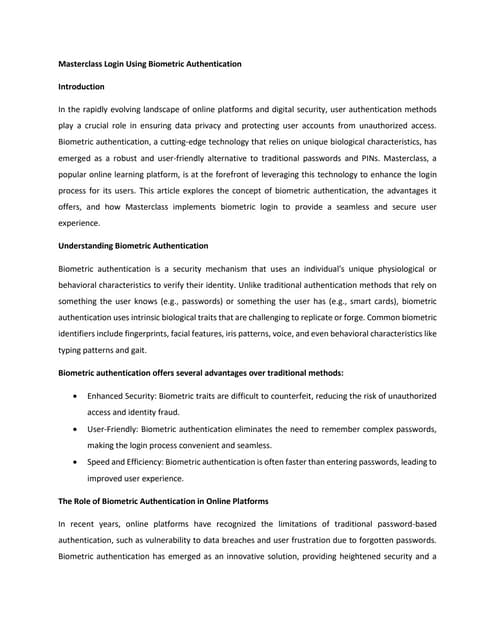 Biometric Authentication On Wearable Devices Pdf