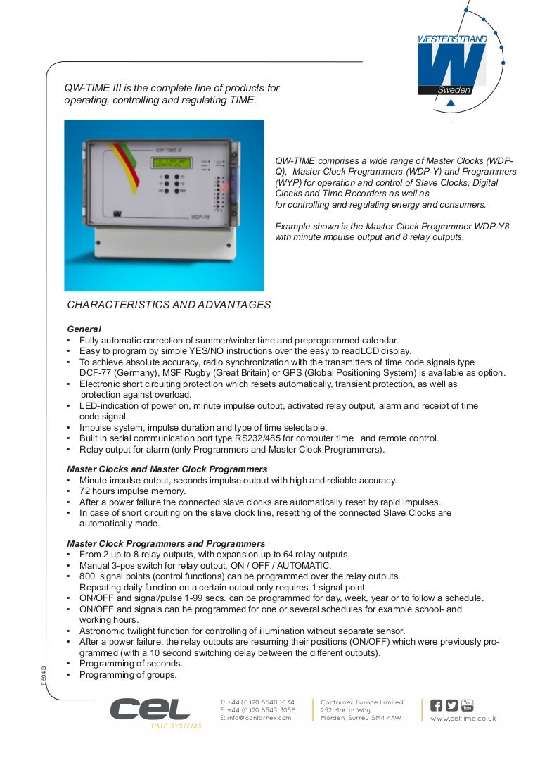 Master Clocks and Master Clock Programmers
