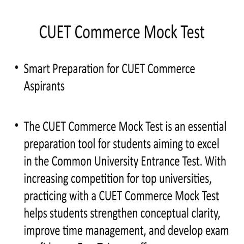 Master CUET Preparation with the Advanced Online CUET Commerce Mock ...
