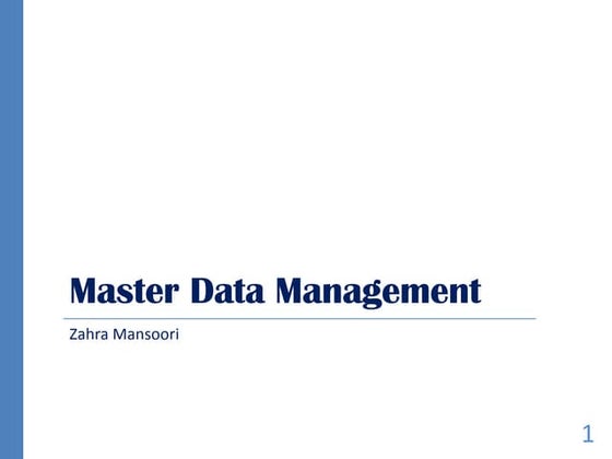 Master Data Management | PPT