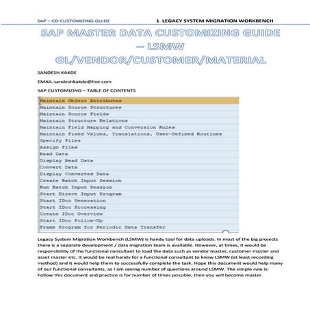 Master Data Tool Lsmw Pdf