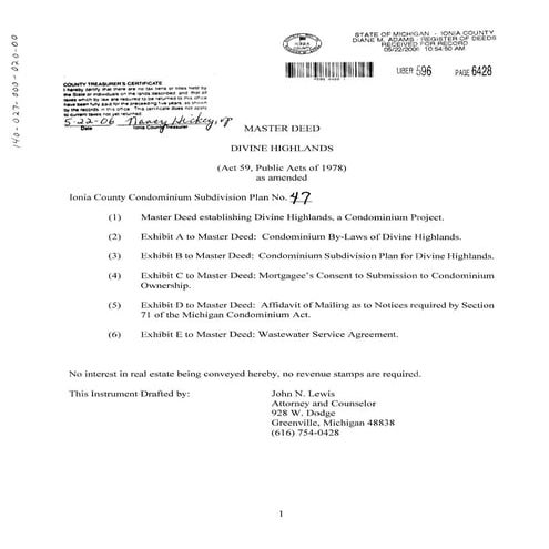 Master Deed Recorded | PDF