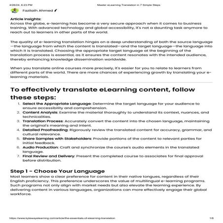 Master eLearning Translation in 7 Simple Steps | PDF | Internet for ...