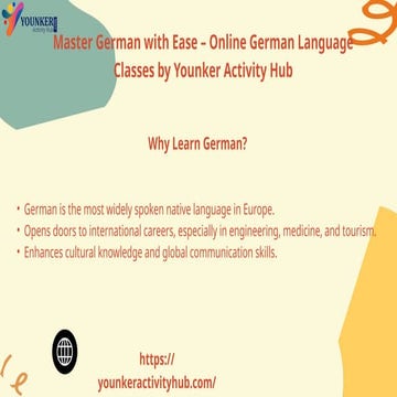 Online German Language Classes | Younker Activity Hub | PPTX